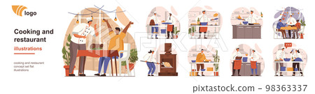 Cooking and restaurant concept isolated person... - Stock Illustration ...