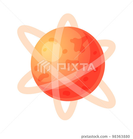 Orange Planet with Ring as Outer Space Vector... - Stock Illustration ...