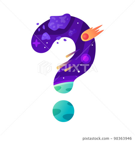Space Question Mark as Punctuation Sign with... - Stock Illustration ...