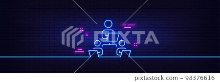 Neon light glow effect. Teamwork line icon....-插圖素材 [98376616] - PIXTA圖庫