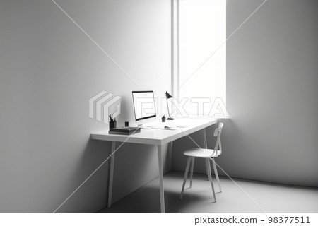 Minimal cozy home work space for work at home... - Stock Illustration ...
