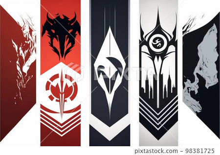 Image illustration of three types of flags - Stock Illustration ...