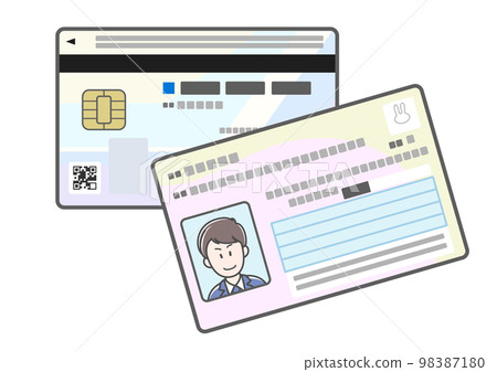 Illustration of a young man's My Number card... - Stock Illustration ...