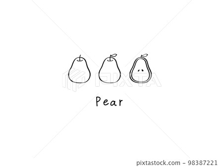 Simple pear line drawing illustration - Stock Illustration [98387221 ...
