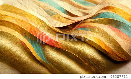 Floating fabric in different colours background - Stock Illustration ...