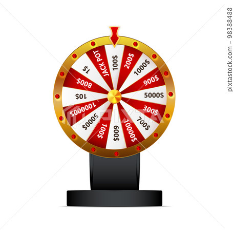 Wheel of fortune object isolated on white... - Stock Illustration ...
