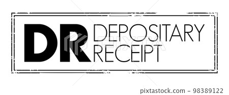 DR Depositary Receipt - negotiable financial... - Stock Illustration ...