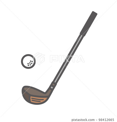 Golf club (driver) and golf ball icon set - Stock Illustration ...