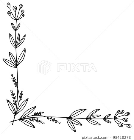 Botanical corner frame vector material of... - Stock Illustration ...