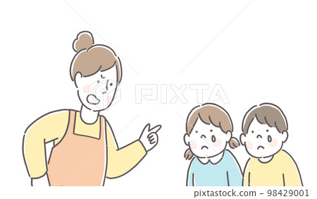 Mother scolding children - Stock Illustration [98429001] - PIXTA