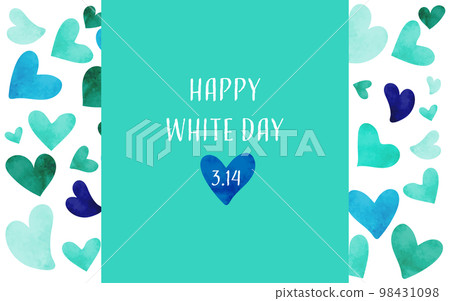 White Day logo decorated with watercolor-style... - Stock Illustration ...
