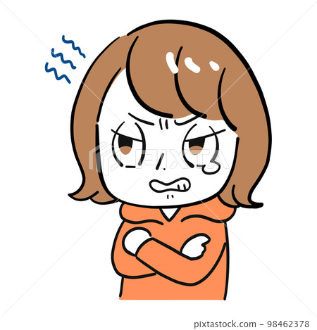 Woman staring crying - Stock Illustration [98462378] - PIXTA
