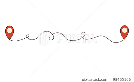 Way between two points. Location pointers. Gps...-插圖素材 [98465106] - PIXTA圖庫
