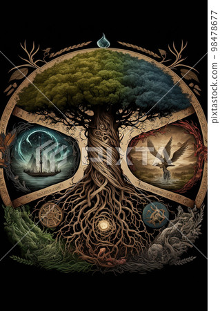 Norse mythology, Yggdrasil - Stock Illustration [98478677] - PIXTA