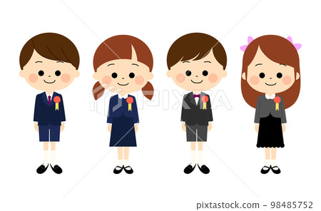 Smiling new first grade children - Stock Illustration [98485752] - PIXTA