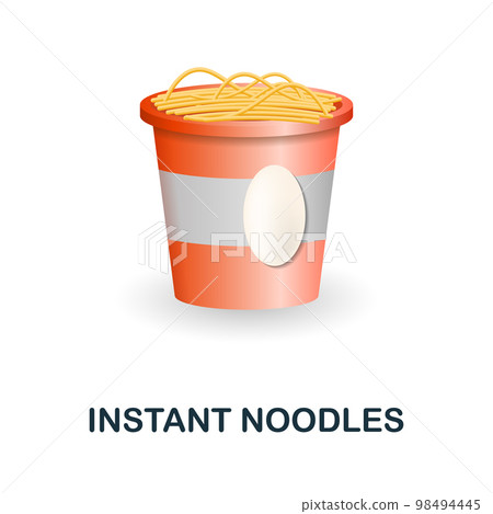 Instant Noodles icon. 3d illustration from food... - Stock Illustration ...
