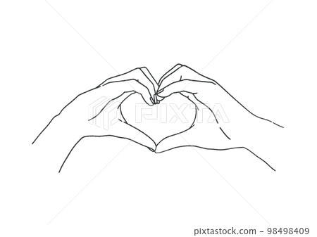 Heart mark made by hand Heart hand sign - Stock Illustration [98498409 ...