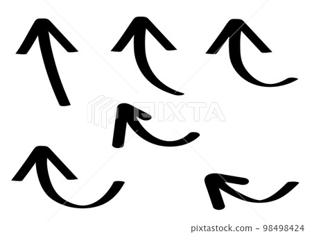 Simple handwritten short curved arrow set - Stock Illustration ...
