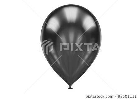 one black balloon close up isolated on white,... - Stock Illustration ...