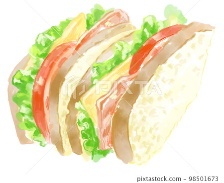 Watercolor illustration of a mouthwatering BLT... - Stock Illustration ...