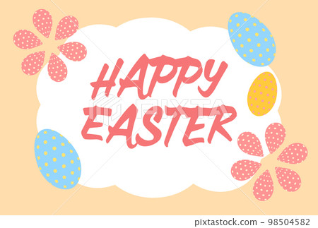 HAPPY EASTER text Easter greeting card material - Stock Illustration ...