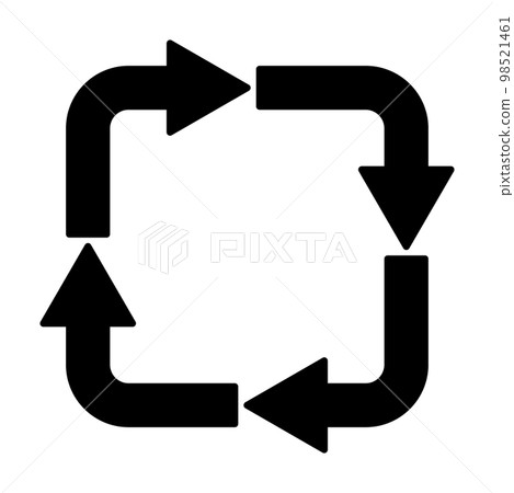 black square rotation arrow - Stock Illustration [98521461] - PIXTA