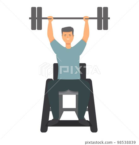 Disabled barbell sport icon cartoon vector.... - Stock Illustration ...