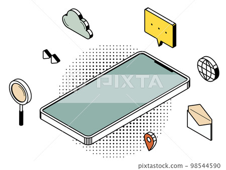 Isometric smartphone digital icon - Stock Illustration [98544590] - PIXTA