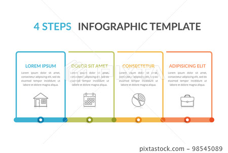 4 Steps - Infographic Template - Stock Illustration [98545089] - PIXTA