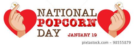 National Popcorn Day Logo Banner - Stock Illustration [98555879] - PIXTA