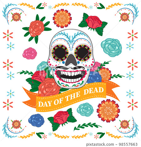 Day of the dead with calaca skull - Stock Illustration [98557663] - PIXTA