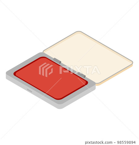 Vector illustration of red ink stamp pad - Stock Illustration [98559894 ...