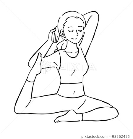 Female yoga pigeon pose - Stock Illustration [98562455] - PIXTA