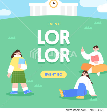 New Semester Character Poster Template 09 - Stock Illustration ...