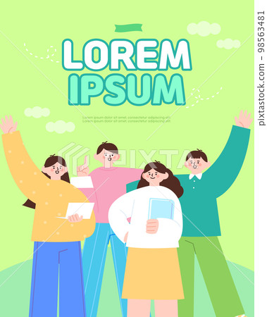 New Semester Character Poster Template 04 - Stock Illustration ...