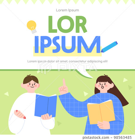 New Semester Character Poster Template 06 - Stock Illustration ...