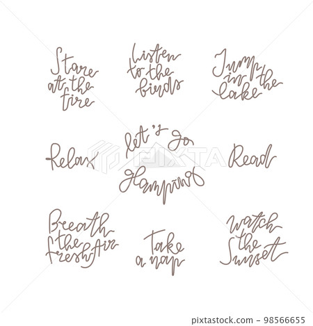 Set of quotes, phrases about outdoor travel,... - Stock Illustration ...