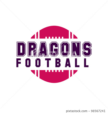 American football logo template-dragon... - Stock Illustration ...