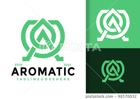 Letter A Aromatic Oil Logo Logos Design Element...-插圖素材 [98570032 ...