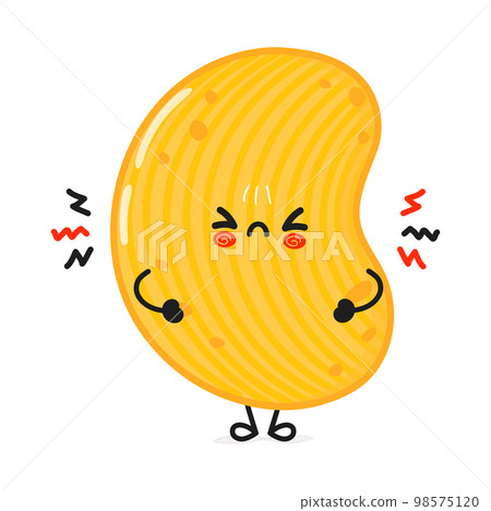 Cute angry chips character. Vector hand drawn... - Stock Illustration ...