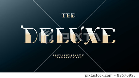 Deluxe alphabet, exquisite serifs letters,... - Stock Illustration ...