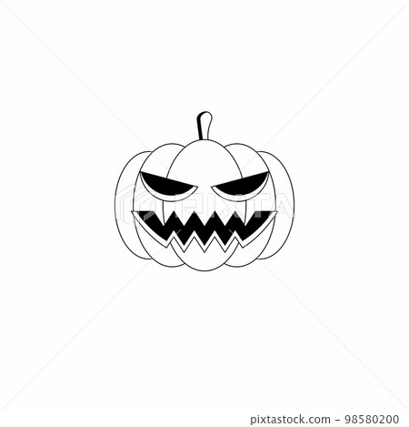 Halloween pumpkin, scary or spooky creepy... - Stock Illustration ...