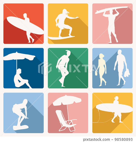 Beach life vector illustration. Beach people,... - Stock Illustration ...
