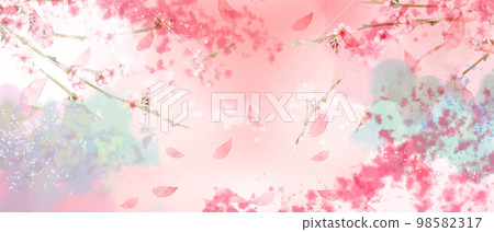 Pink abstract background with watercolor sakura... - Stock Illustration ...