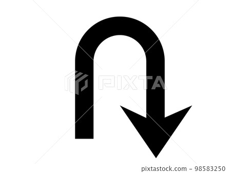 Illustration of a simple U-turn arrow Black... - Stock Illustration ...