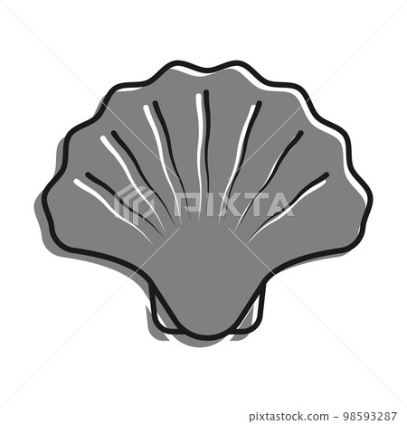 Closed Sea Shell filled with gray color icon.... - Stock Illustration ...
