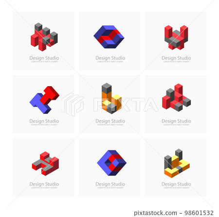 Abstract isometric logotype - Stock Illustration [98601532] - PIXTA