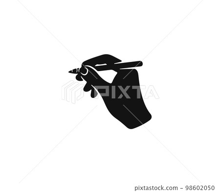 Hand writes with a pen or graphic pen, graphic... - Stock Illustration ...