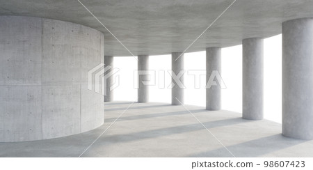 Empty concrete space interior with sunlight... - Stock Illustration ...