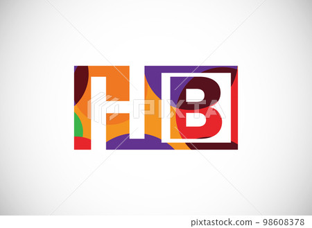 Colorful letter H B logo design vector. Modern... - Stock Illustration ...